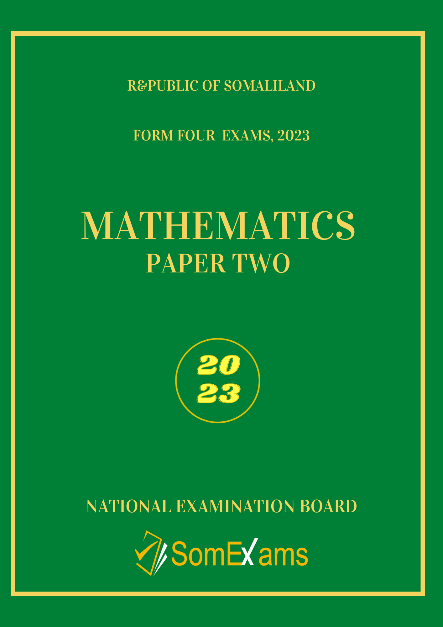 mathematics P2 exam for 2023 - somexams.com